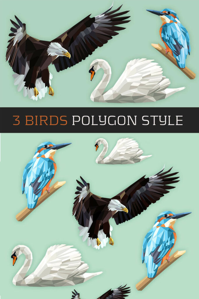 3 Birds Polygon Style – MasterBundles