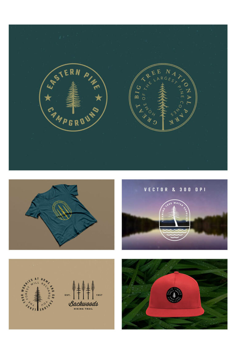 8 Vintage Tree Badge Logos – MasterBundles