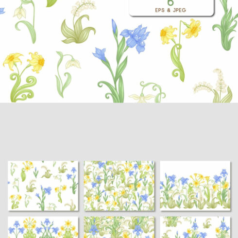 6 Spring Flowers Seamless Patterns | Master Bundles