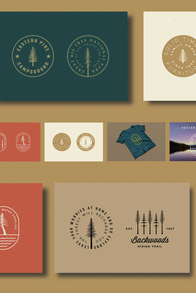 8 Vintage Tree Badge Logos – MasterBundles