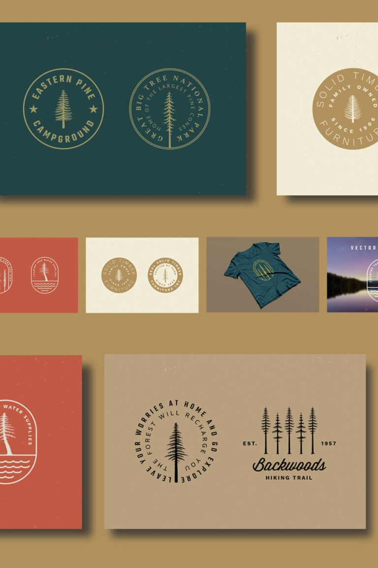 8 Vintage Tree Badge Logos – MasterBundles