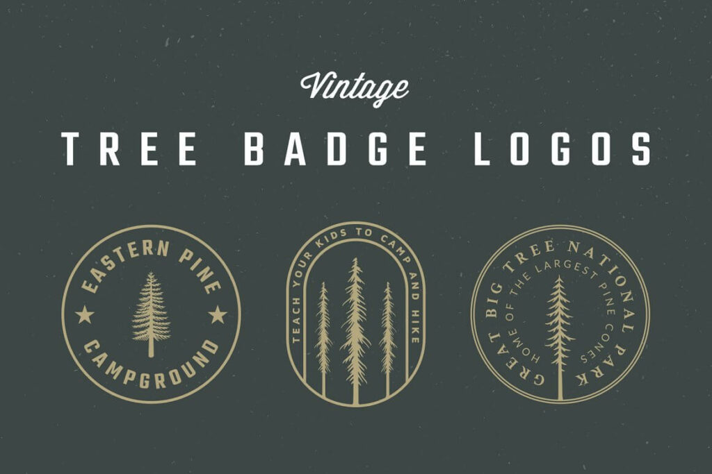 8 Vintage Tree Badge Logos – MasterBundles
