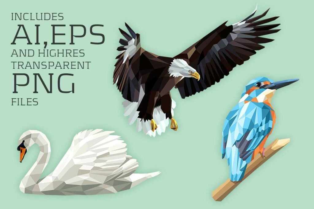 3 Birds Polygon Style – MasterBundles