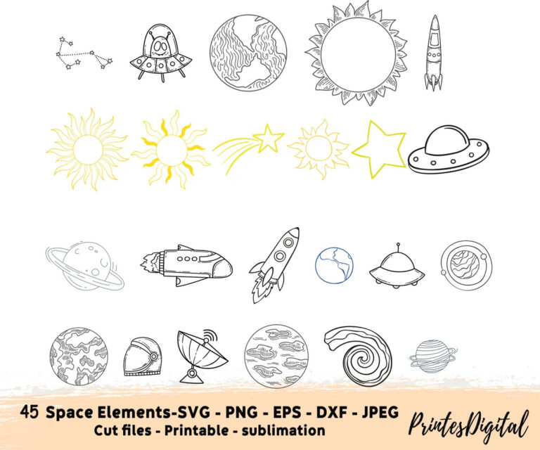 45 Space Svg Bundle, Planets Svg Cricut – MasterBundles