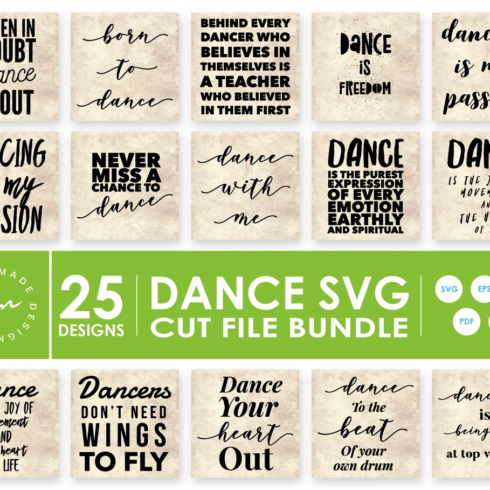 Dance Quotes Svg Bundle - 25 Cricut Designs | Master Bundles