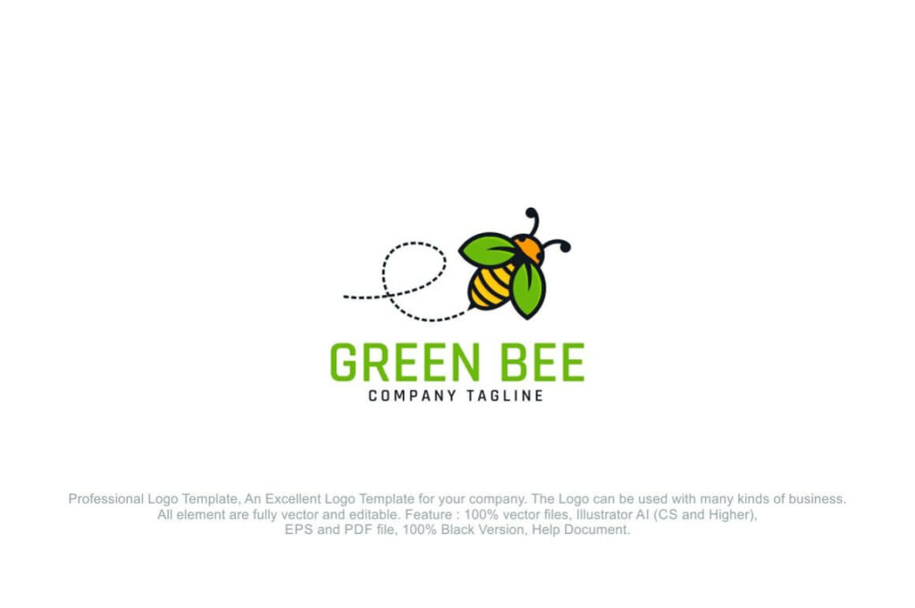 Nature Green Bee Logo Template – MasterBundles