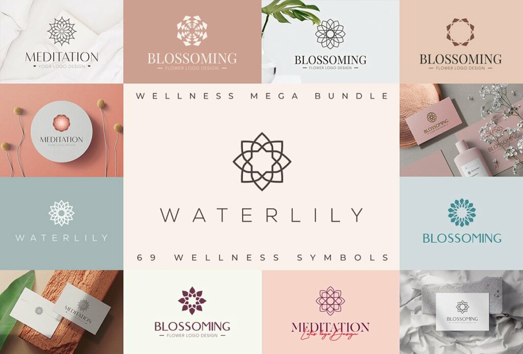 Water Lily Lotus Logo Bundle – MasterBundles