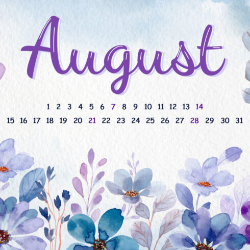 Fully Editble Free August Calendar | Master Bundles