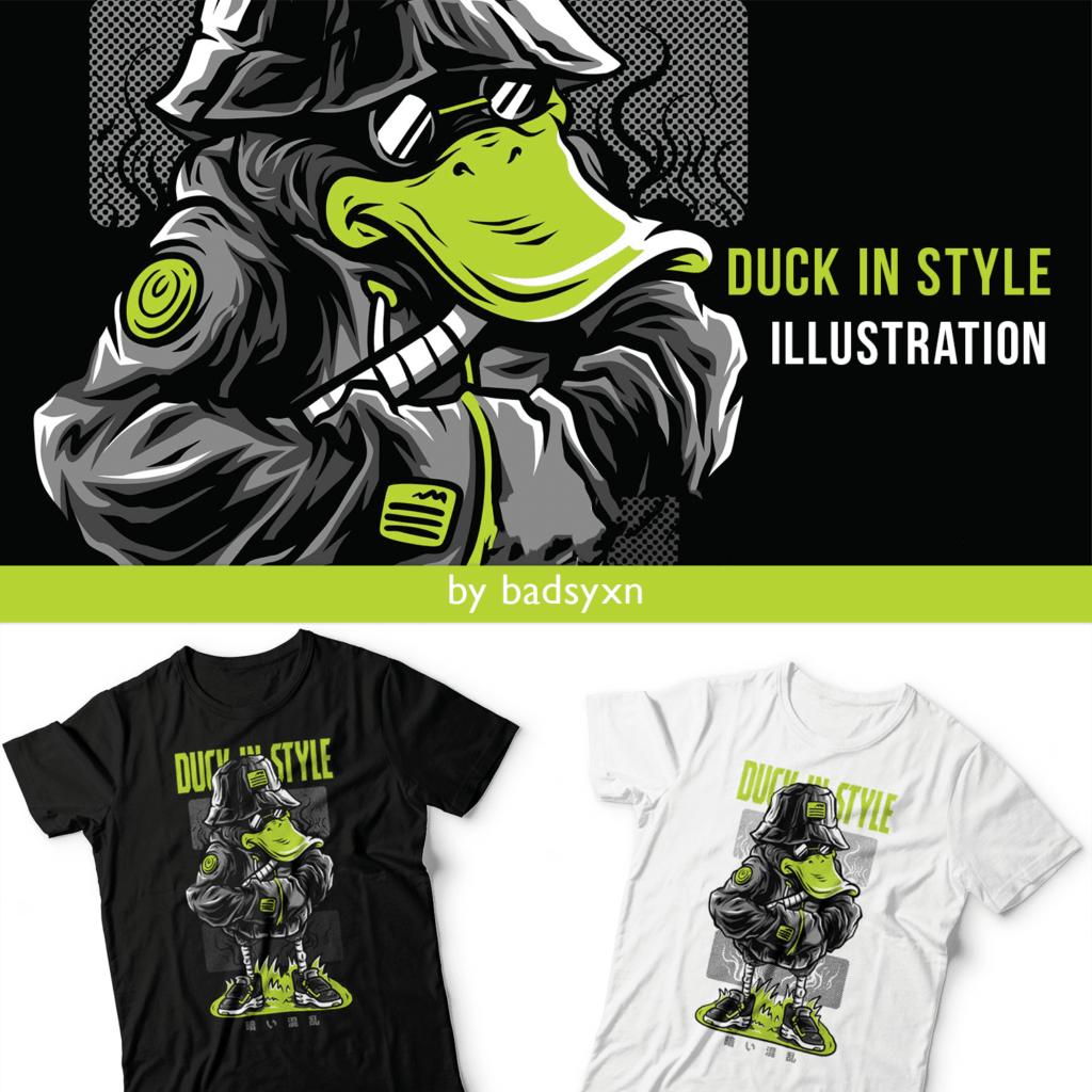 Duck in Style Illustration – MasterBundles