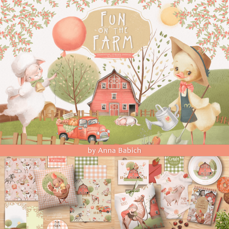 Watercolor Farm Animals Clipart | Master Bundles