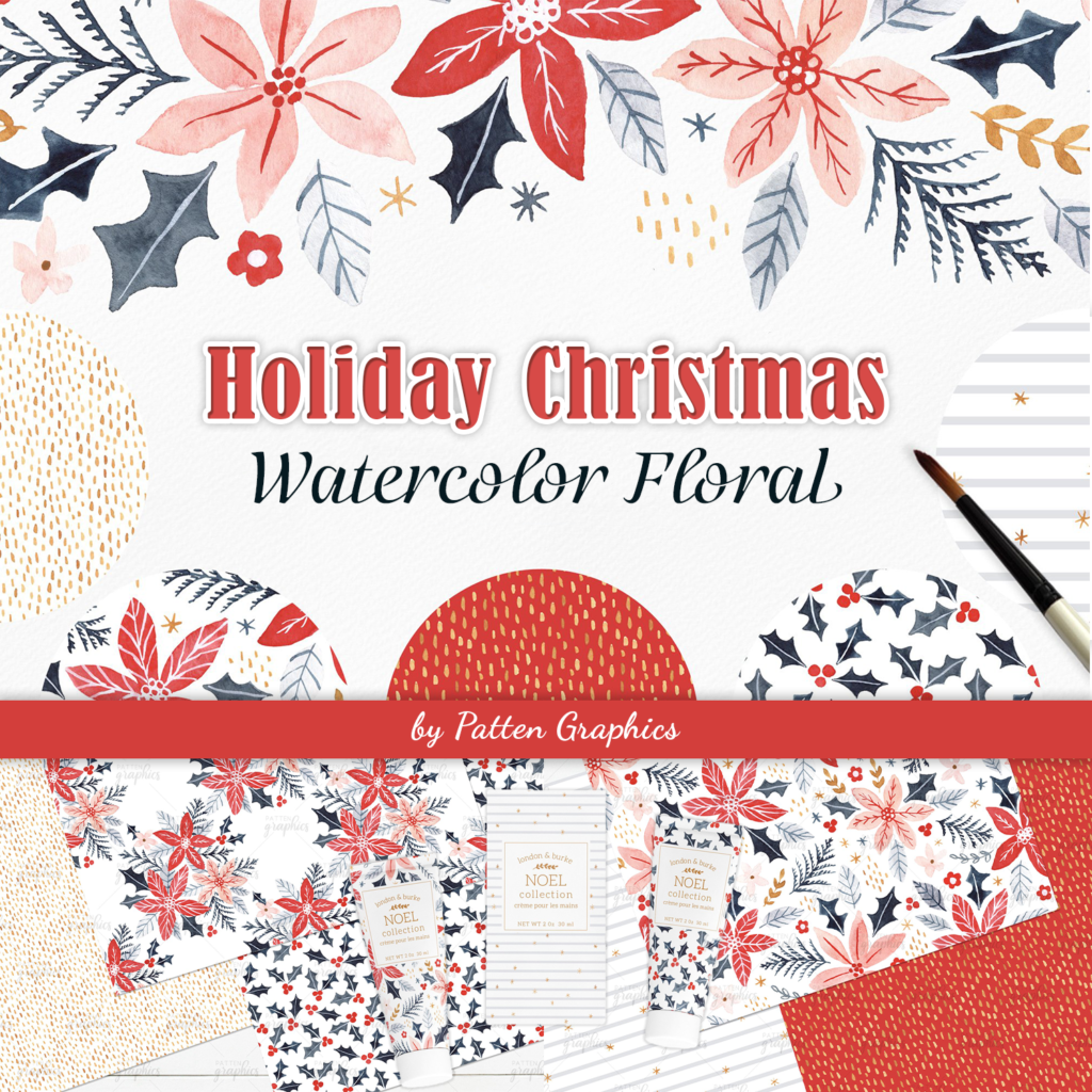 Holiday Christmas Watercolor Floral – MasterBundles