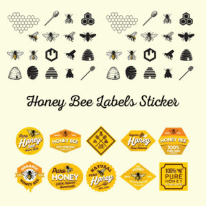 Honey Bee Labels Stickers | Master Bundles