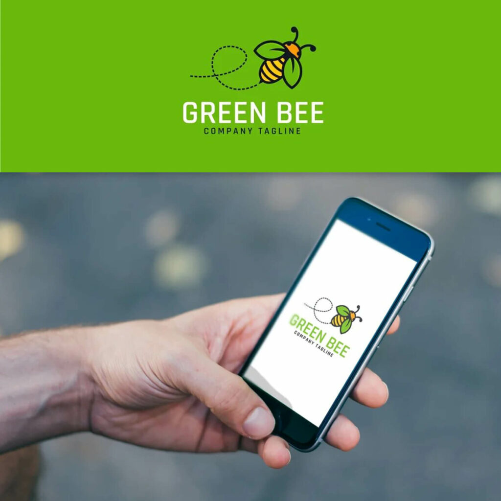 Nature Green Bee Logo Template – MasterBundles