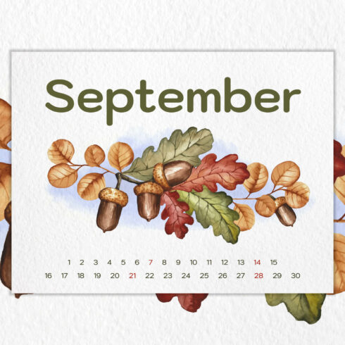 Free Editable Oak September Printable Calendar – MasterBundles