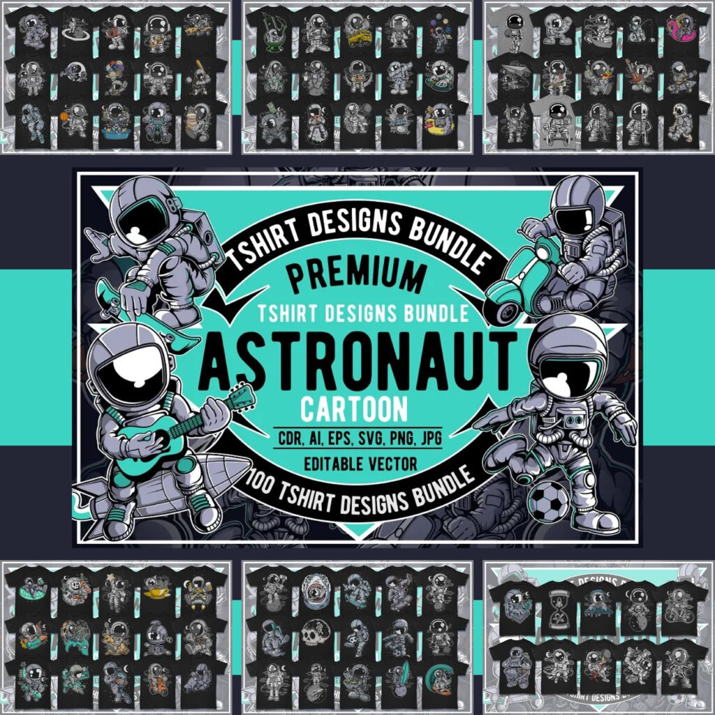 100 Astronaut Cartoon Designs Bundle – MasterBundles