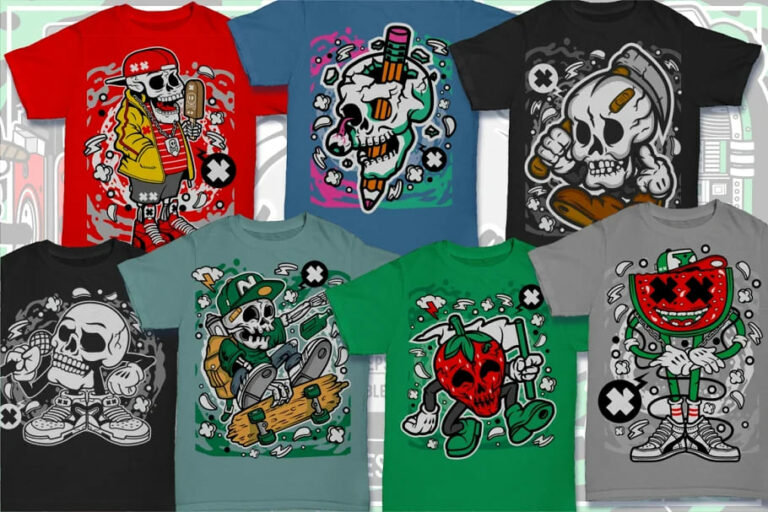 100 Cartoon T-shirt Designs Bundle – MasterBundles