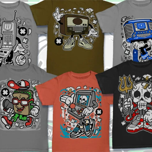 100 Cartoon T-shirt Designs Bundle | MasterBundles
