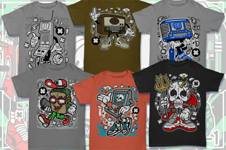 100 Cartoon T-shirt Designs Bundle – MasterBundles