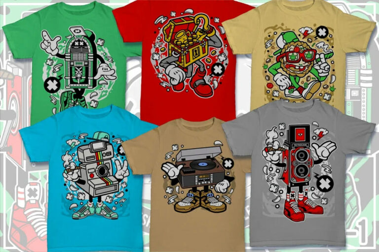 100 Cartoon T-shirt Designs Bundle – MasterBundles