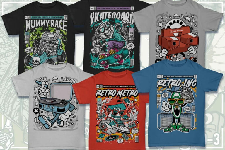 100 Cartoon T-shirt Designs Bundle – MasterBundles