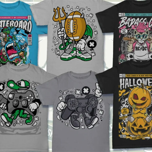100 Cartoon T-shirt Designs Bundle | MasterBundles
