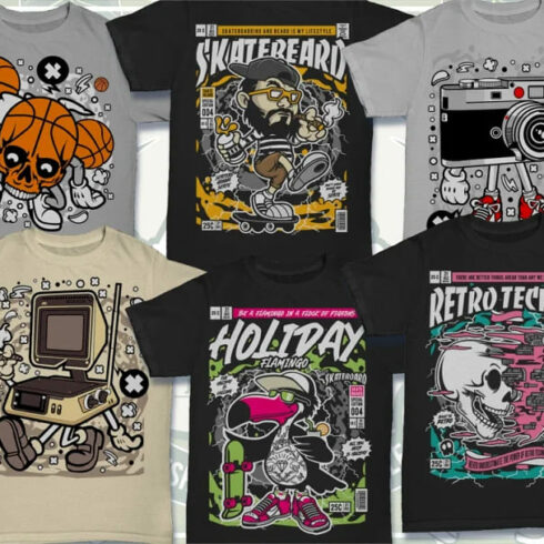 100 Cartoon T-shirt Designs Bundle | MasterBundles