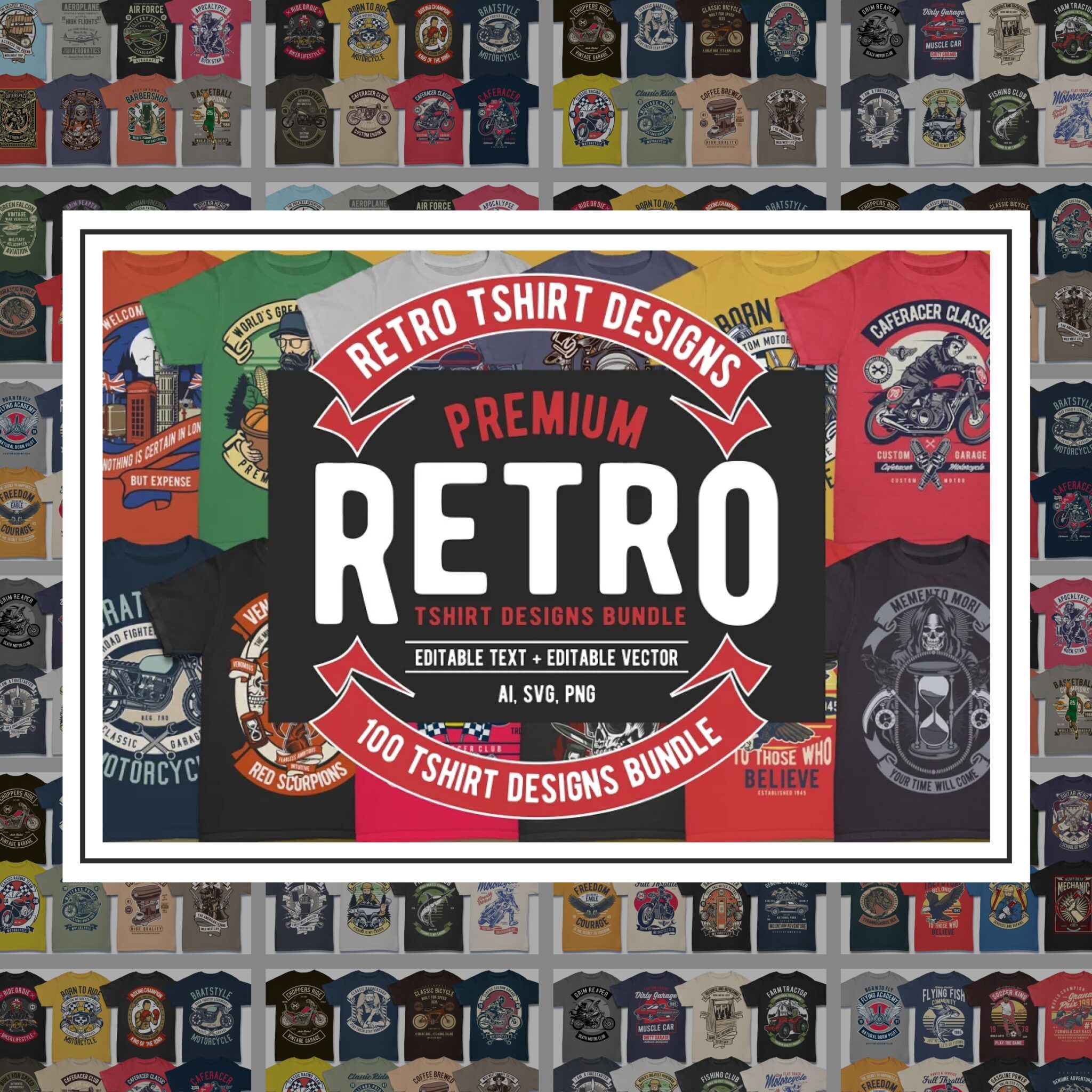 100 Retro T-shirt Designs Bundle – MasterBundles