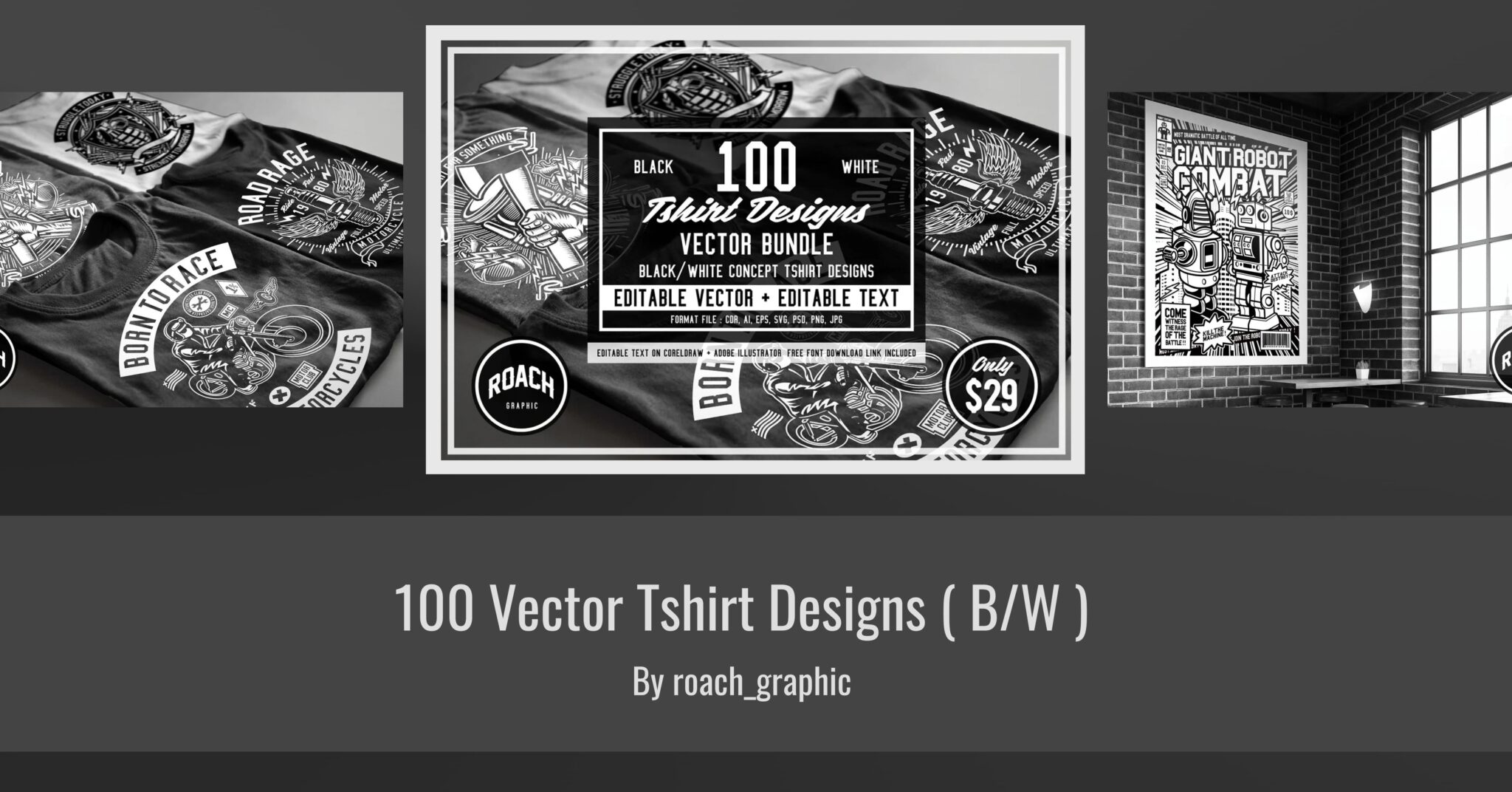 100 Vector Tshirt Designs B W Masterbundles
