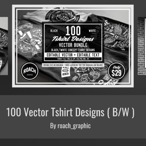100 Vector Tshirt Designs B W Masterbundles