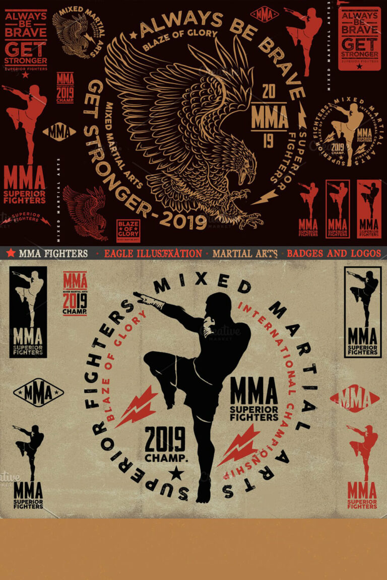 MMA Fighters Vector Illustrations – MasterBundles