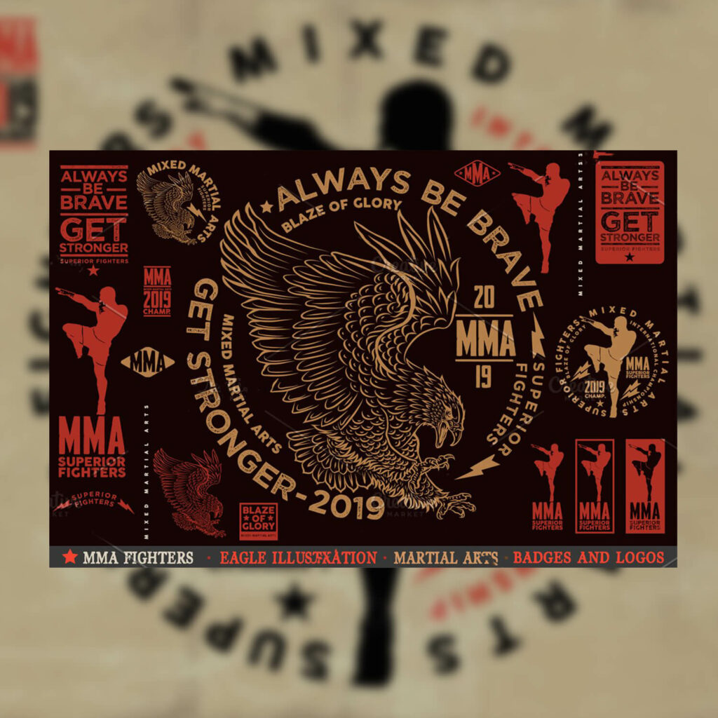 MMA Fighters Vector Illustrations – MasterBundles