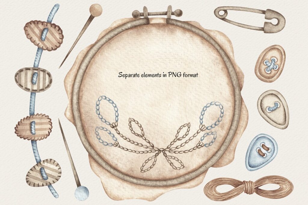 Watercolor “Sewing Set” – MasterBundles