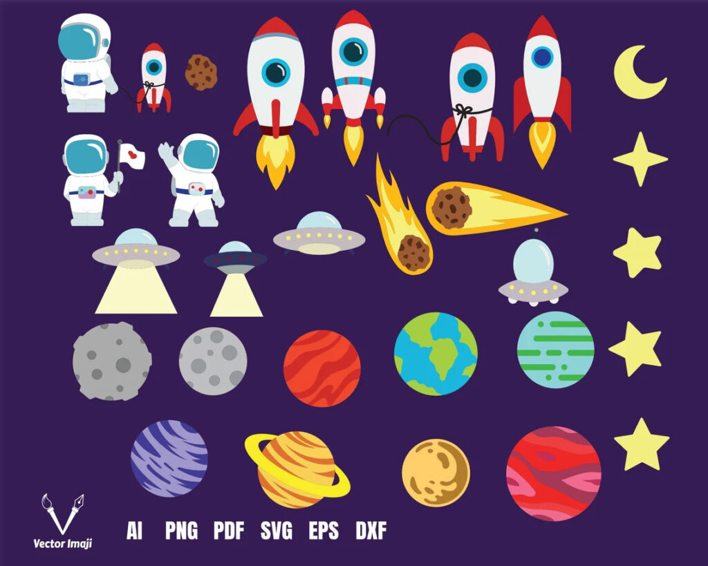 Galaxy Space SVG Bundles , Astronaut Clipart – MasterBundles