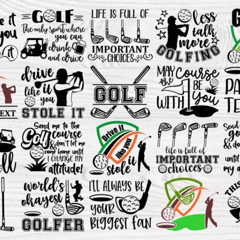 Golf SVG Bundle, Golf Svg Cut Files, Golf Club SVG | Master Bundles