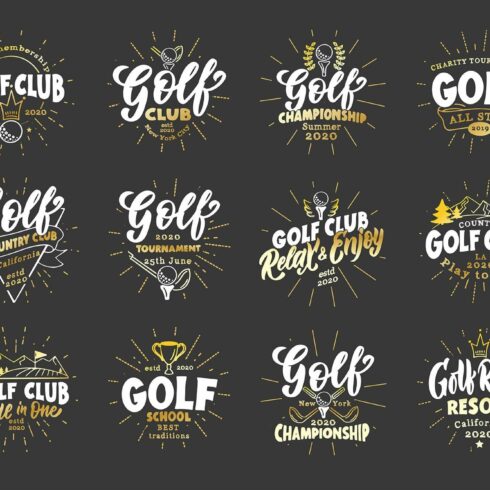 Set of Vintage Golf Emblems SVG. Golf Badges SVG, PNG | MasterBundles