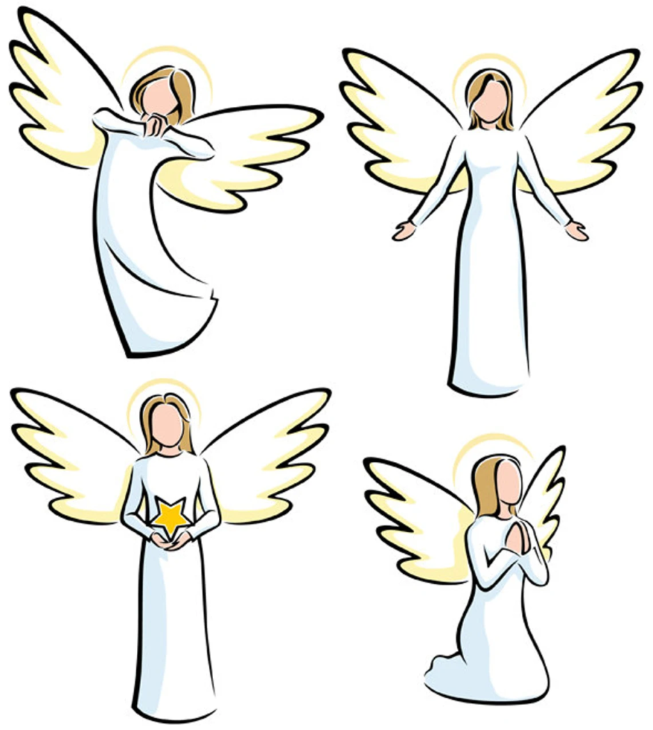 Angels - Vector Cartoon Clipart Illustration – MasterBundles