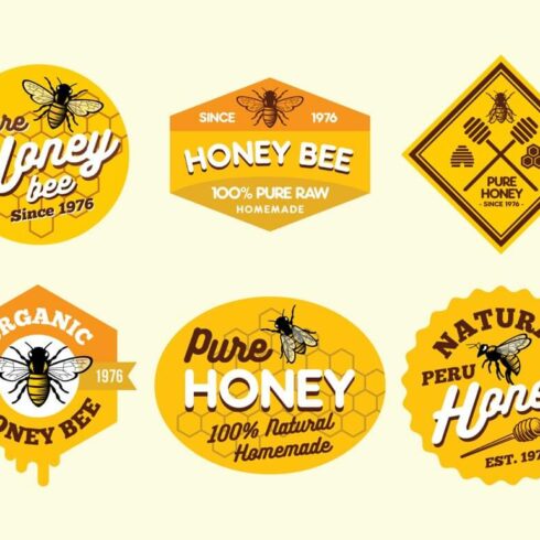 Honey Bee Labels Stickers | Master Bundles