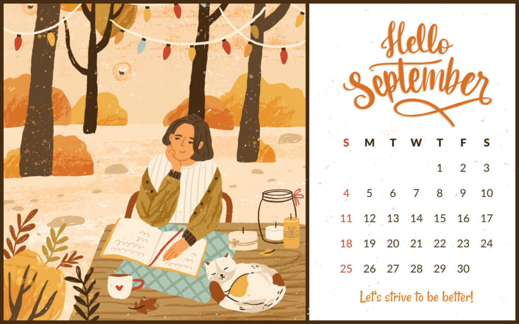 Free Printable Fall Vibe September Editable Calendar – MasterBundles