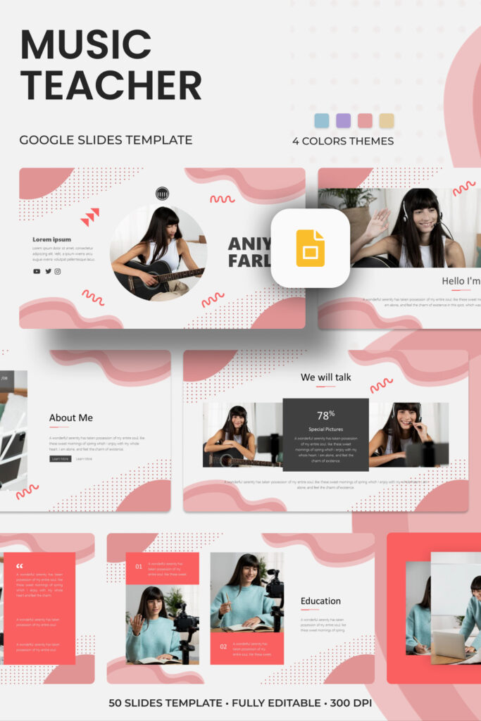 Music Teacher Google Slides Theme – MasterBundles