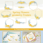 Spring Flowers - Geometry Frames | Master Bundles