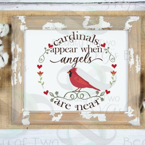 Red Cardinal Angel Memoriam SVG | Master Bundles