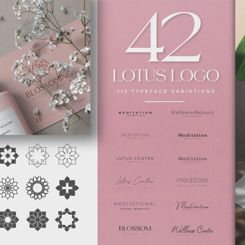 Water Lily Lotus Logo Bundle | Master Bundles