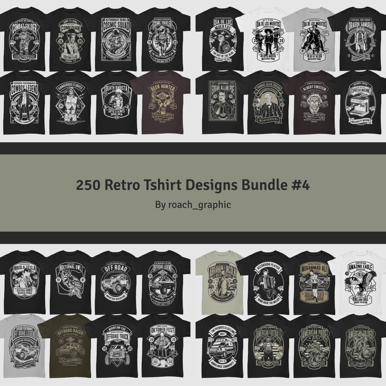 250 Retro T-shirt Designs Bundle #4 – MasterBundles