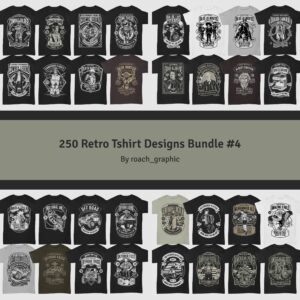 250 Retro T-shirt Designs Bundle #4 – MasterBundles