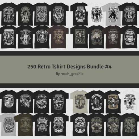 250 Retro T-shirt Designs Bundle #4 – MasterBundles