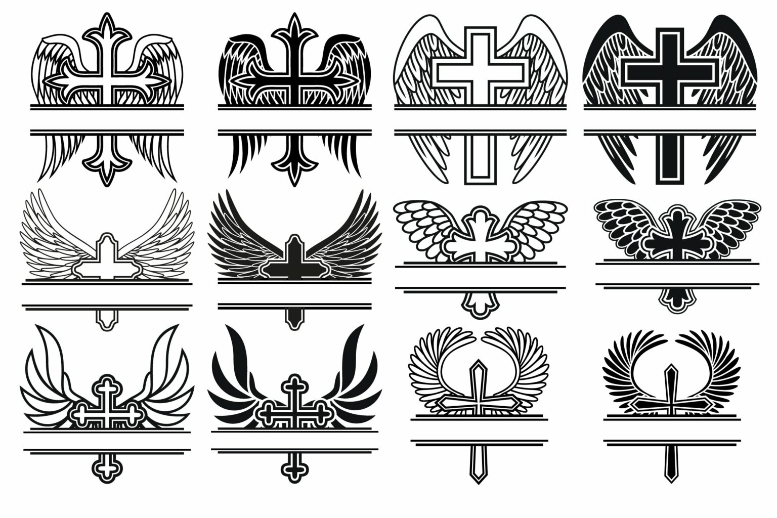 Cross With Wings SVG, Cross Svg, Angel Wings – MasterBundles