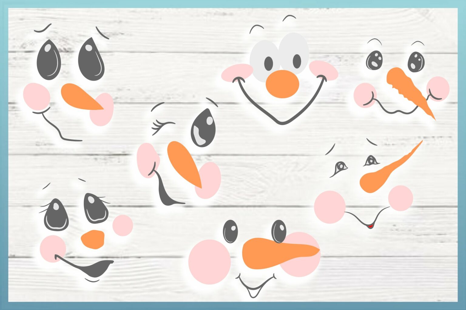 Snowman Faces SVG And Clipart Bundle - Vol 1 – MasterBundles