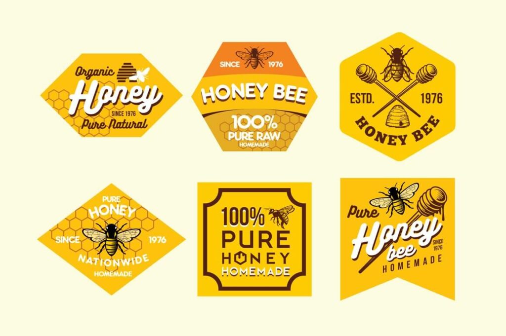 Honey Bee Labels Stickers – MasterBundles