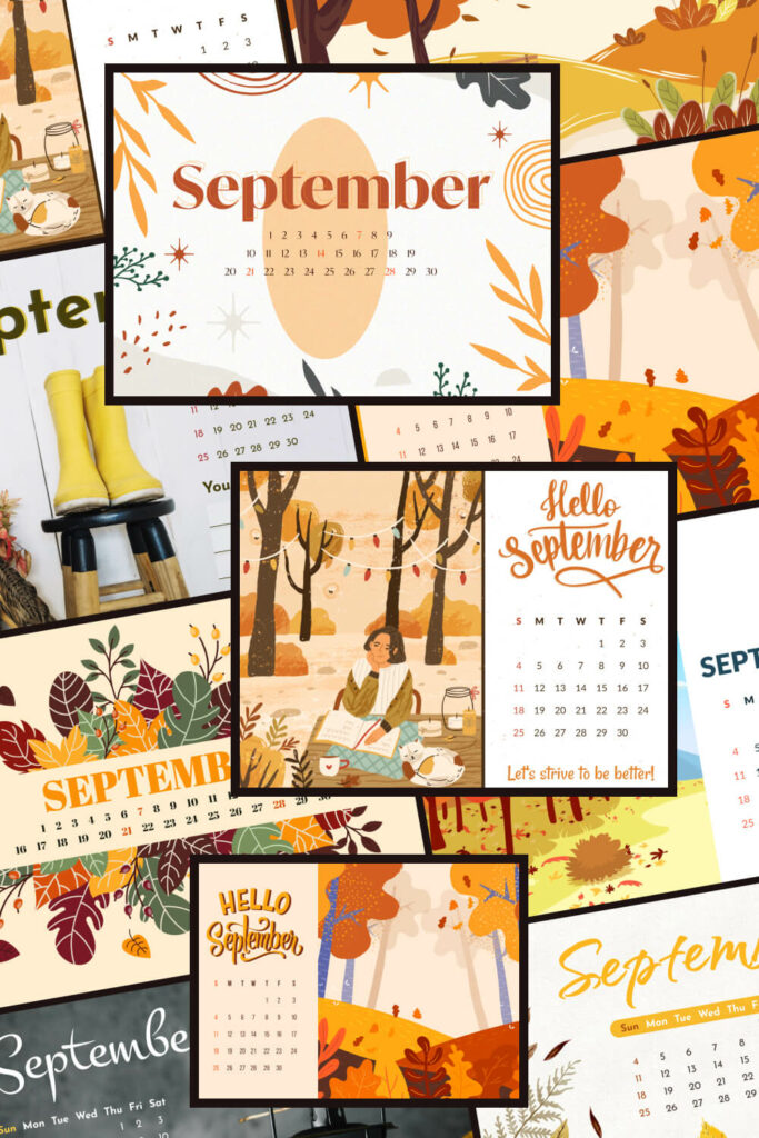 10 Free Editable September Calendars – MasterBundles