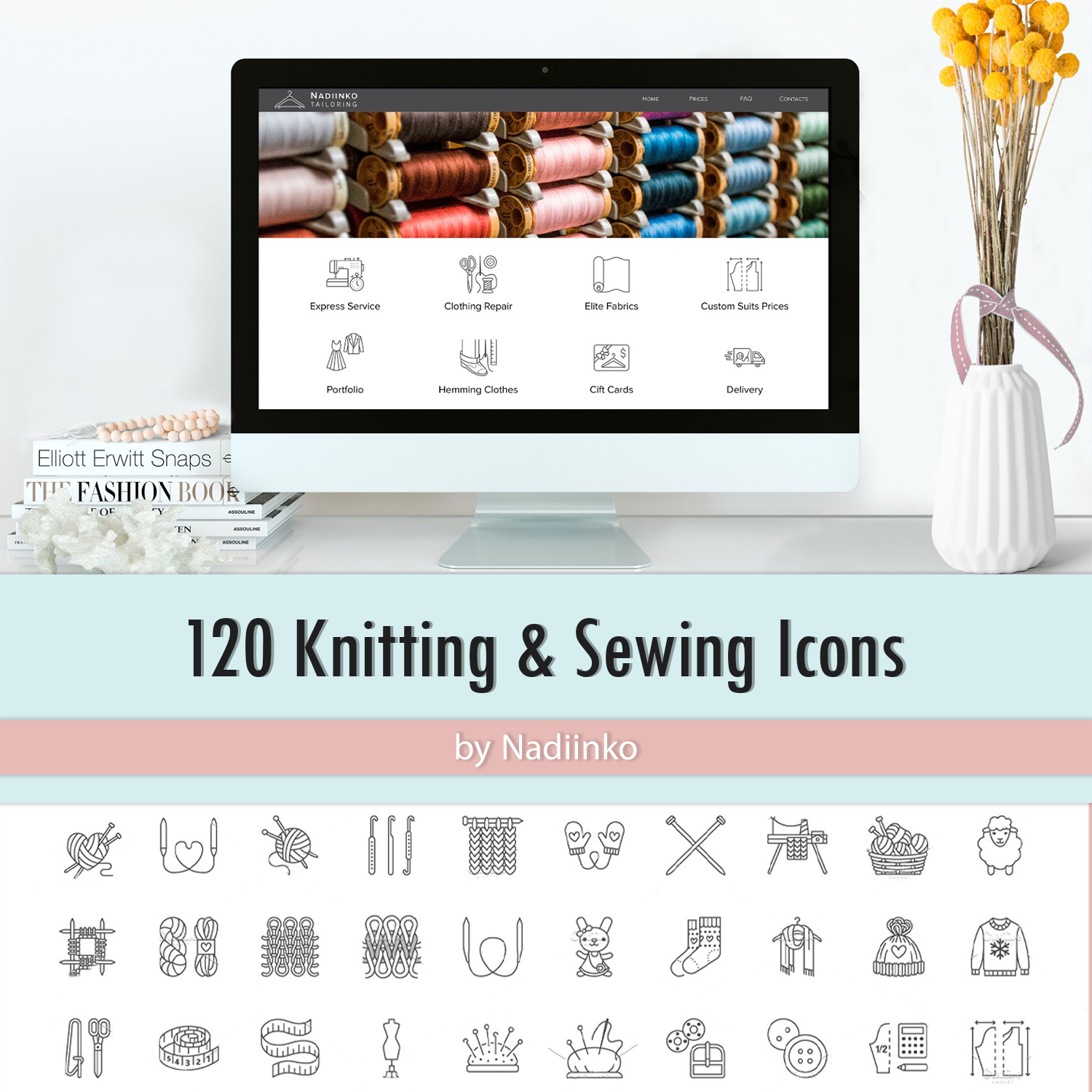 120 Knitting & Sewing Icons – MasterBundles
